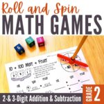 Roll and Spin Math Games for Multi-Digit Addition & Subtraction
