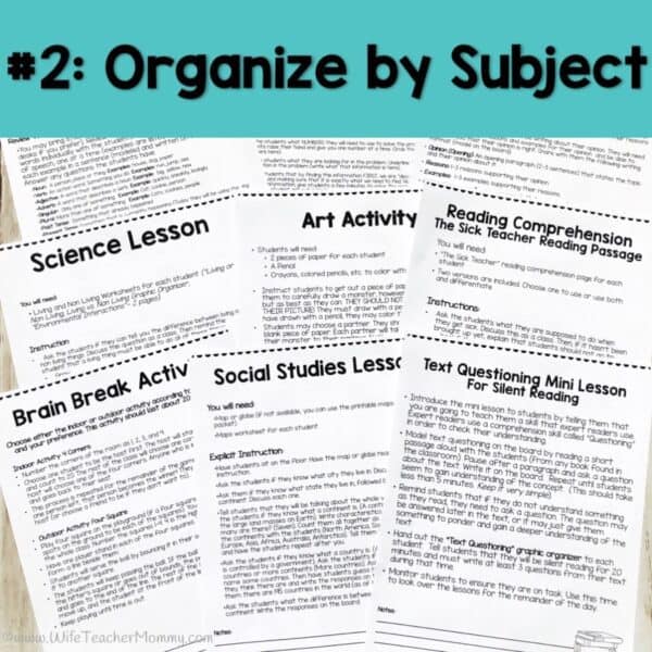 Six Simple Steps for Organized Emergency Sub Plans