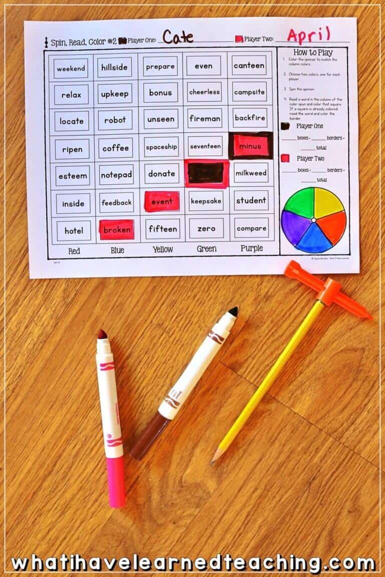 Two-Syllable Words Partner Phonics Games