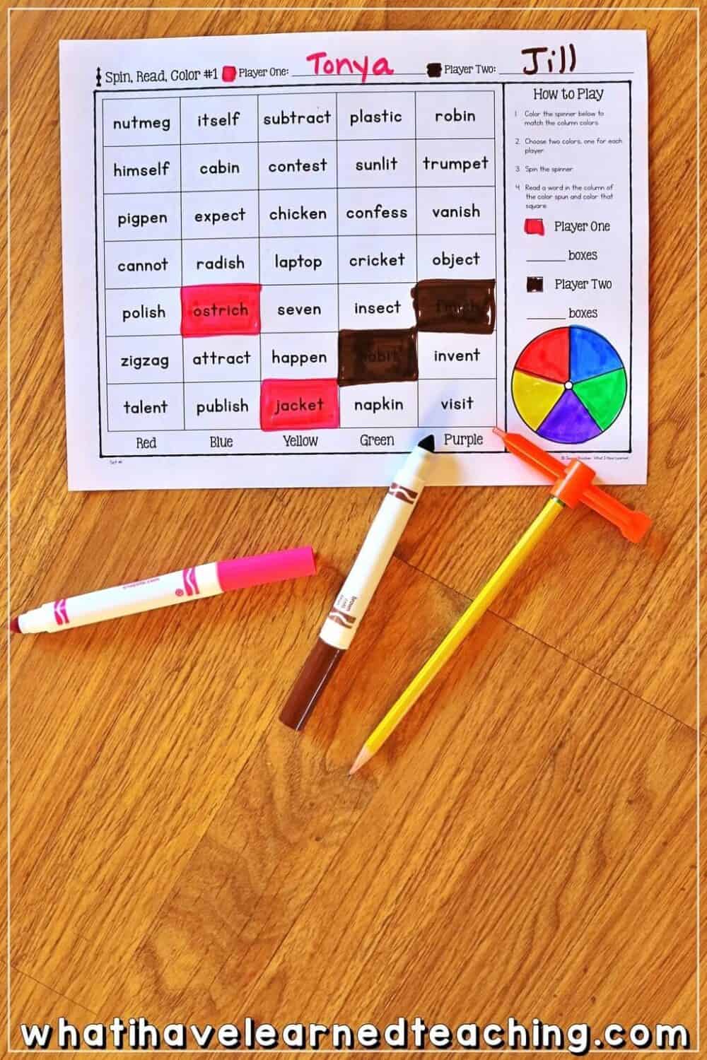 Two-Syllable Words Partner Phonics Games