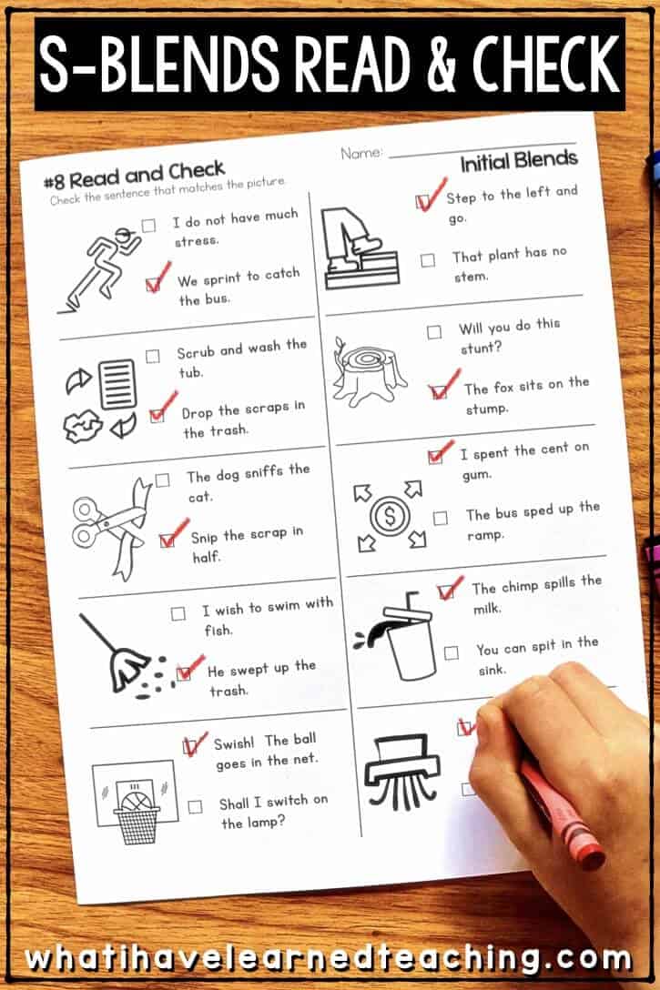 Phonics Worksheets for Initial and Final Blends