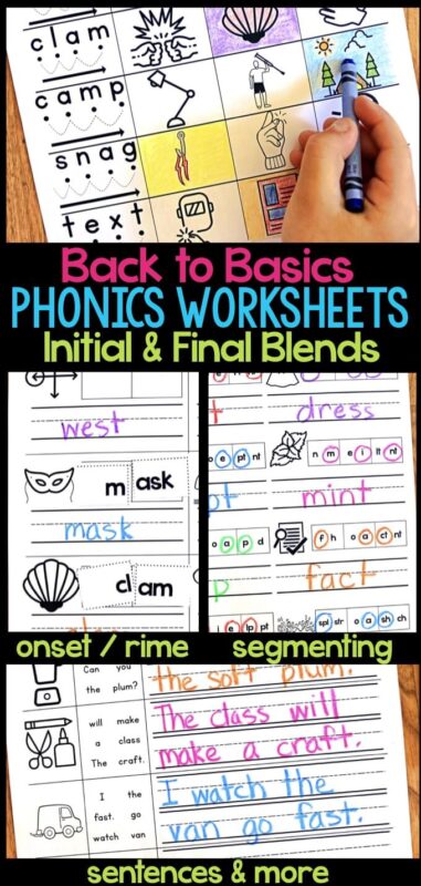 Phonics Worksheets for Initial and Final Blends