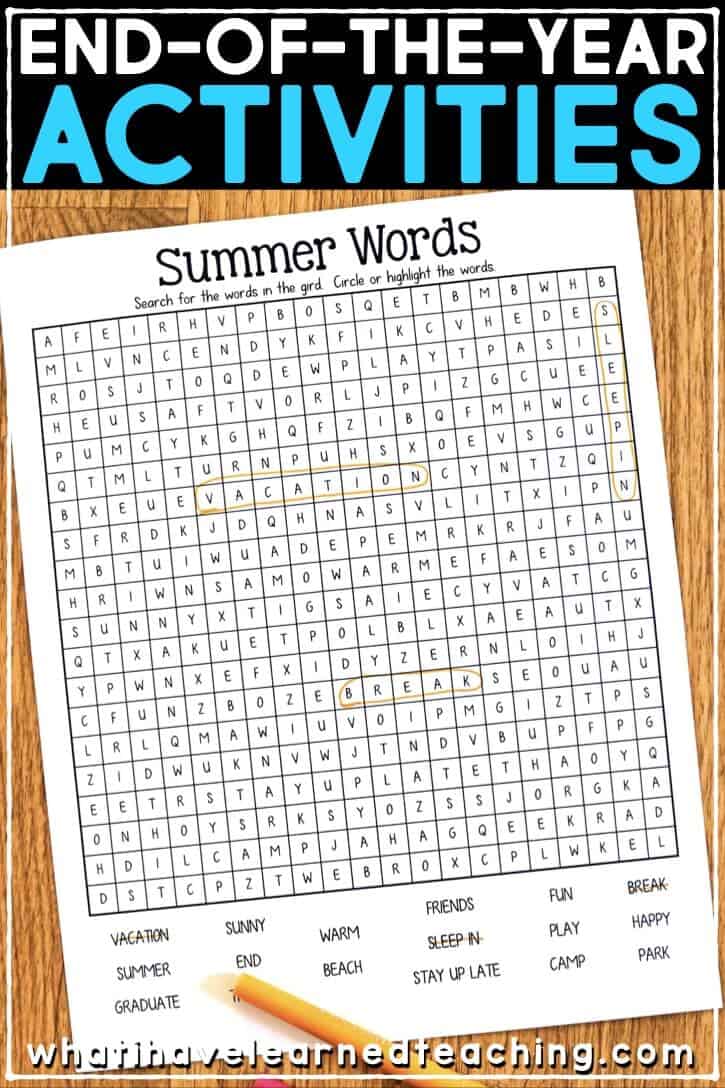 End-of-the-Year Memory Book & Activities