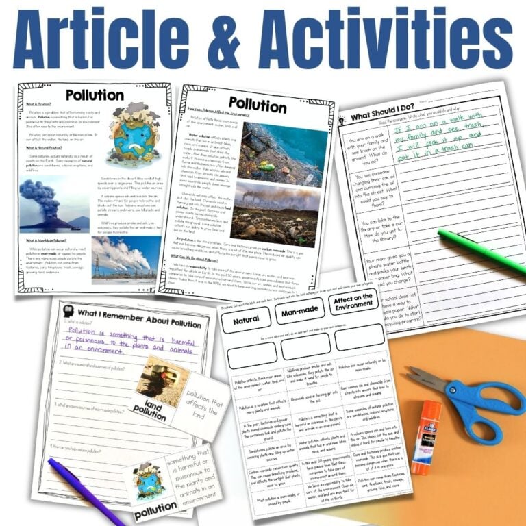 Pollution Reading Passage & Comprehension Activities