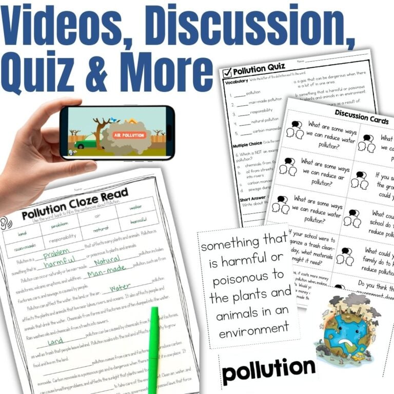 Pollution Reading Passage & Comprehension Activities