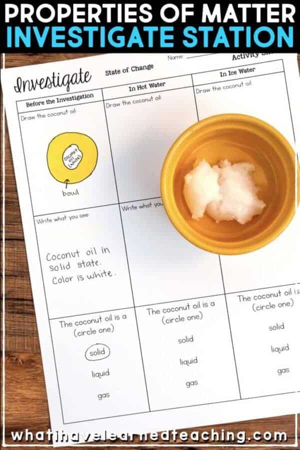Properties of Matter 2nd Grade Science Stations