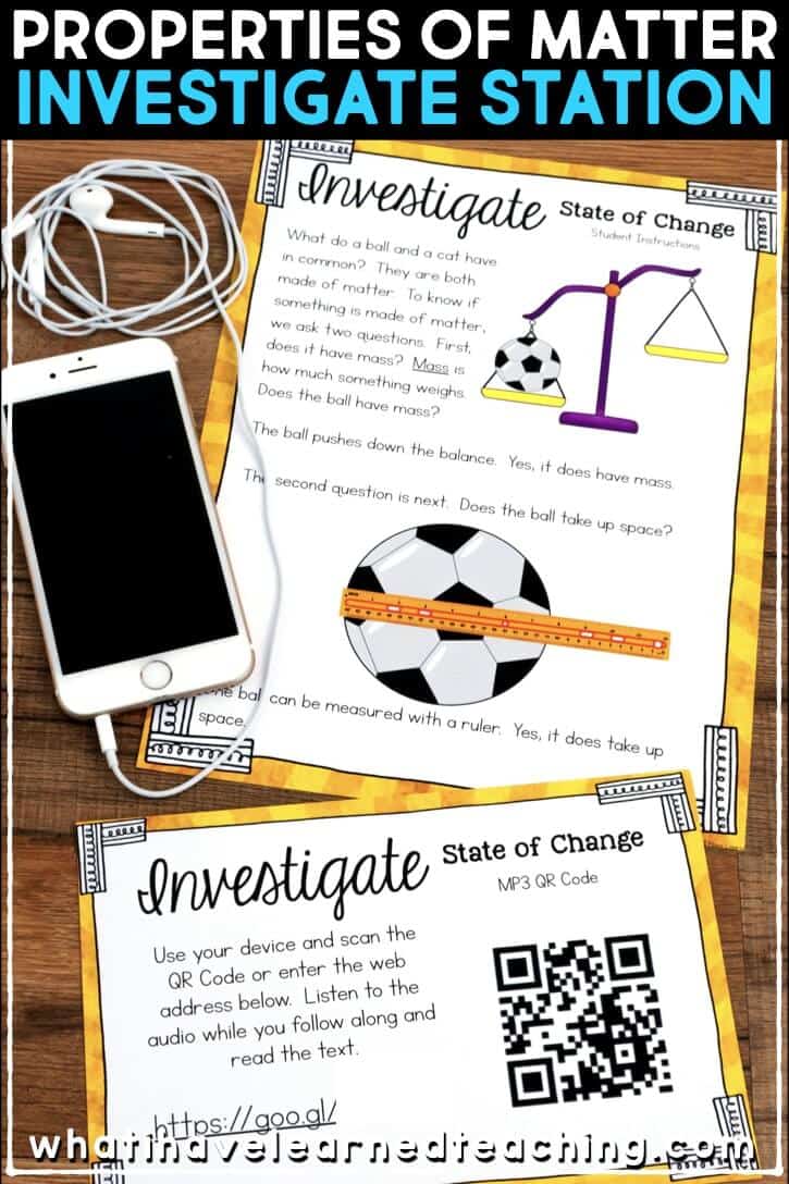 Properties of Matter 2nd Grade Science Stations