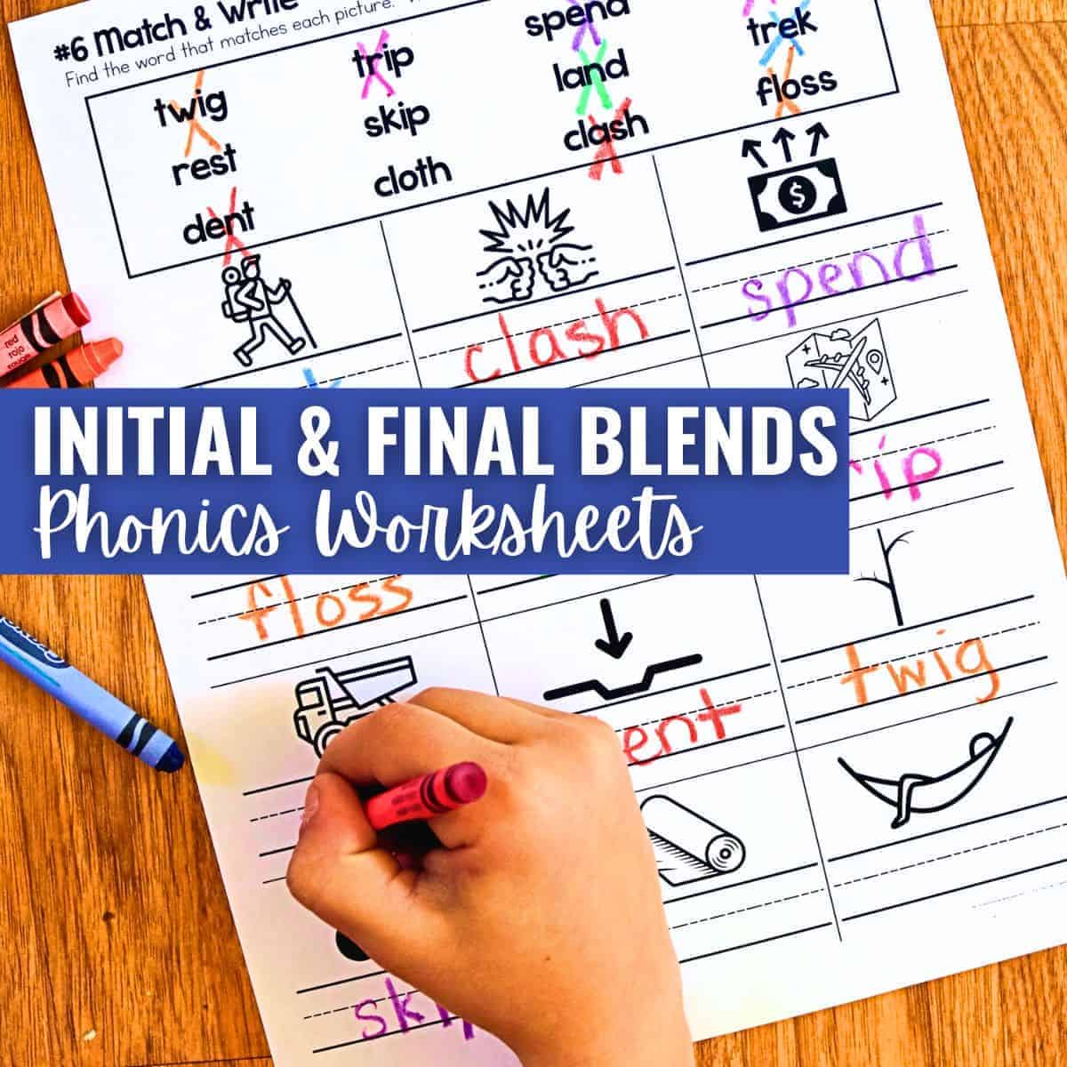 Phonics Worksheets for Initial and Final Blends
