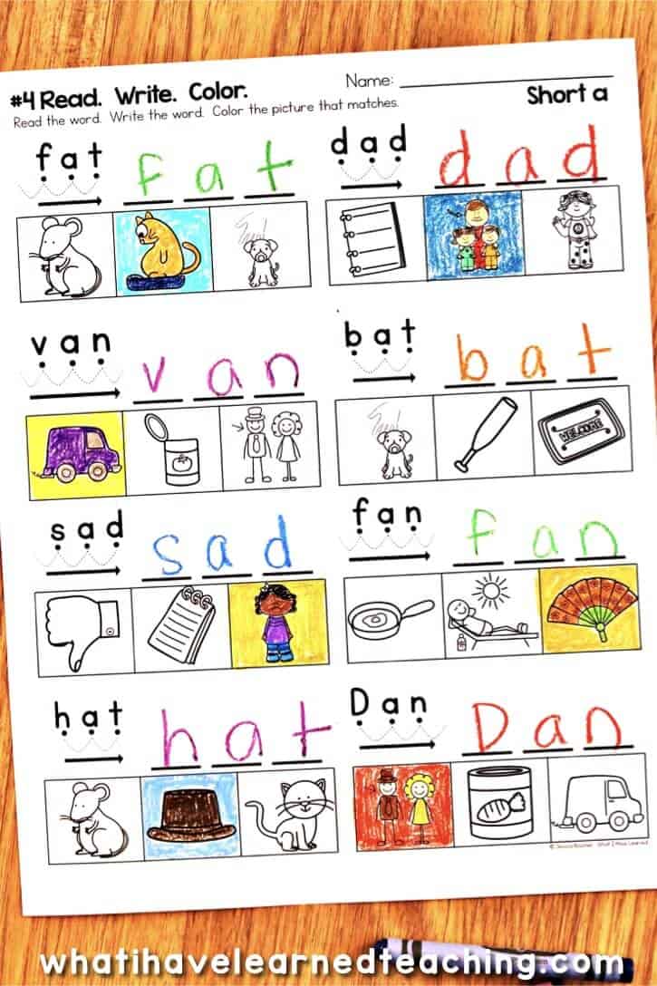 Short A Phonics Worksheets - Short A CVC Words