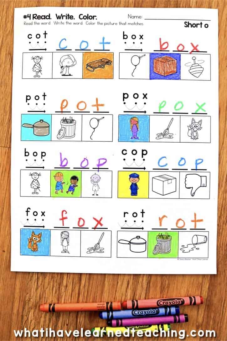 Short O Phonics Worksheets - Short O CVC Words