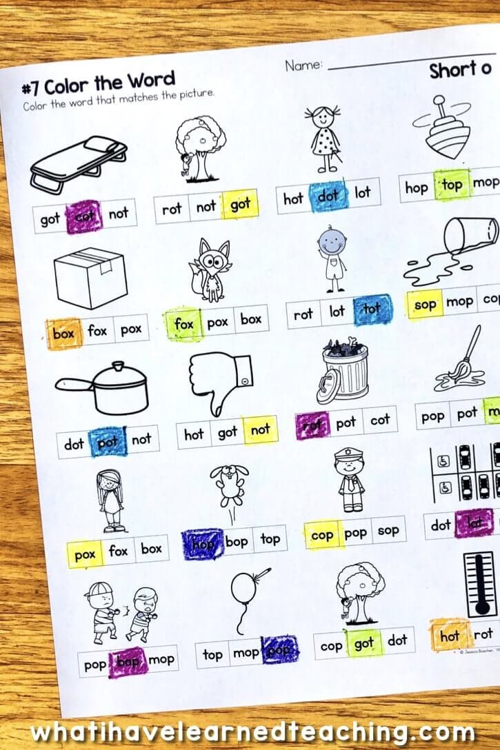 Short O Phonics Worksheets - Short O CVC Words