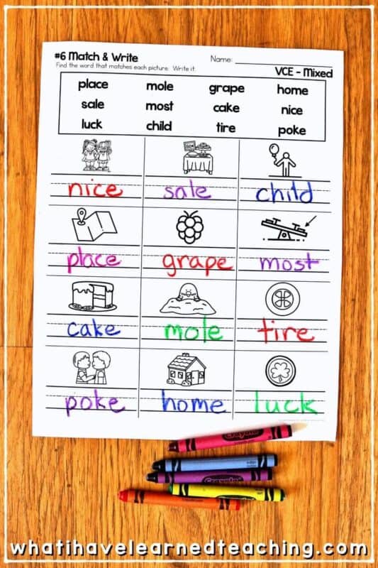 VCE Phonics Worksheets - Silent E Worksheets