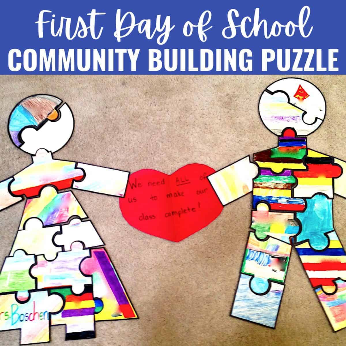 Community Building Puzzle Activity for Back-to-School