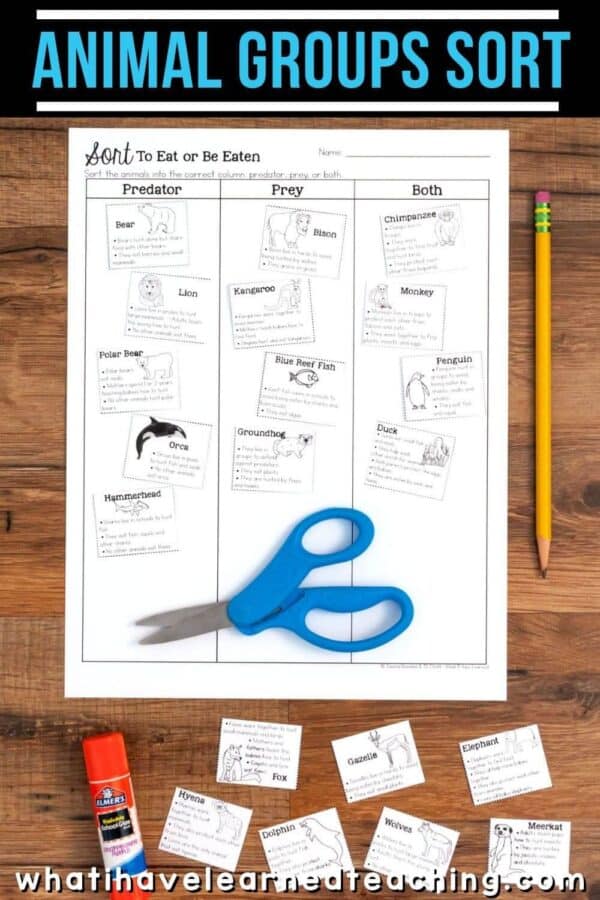 Predator or Prey Science Sorting Activity & Reading Passage