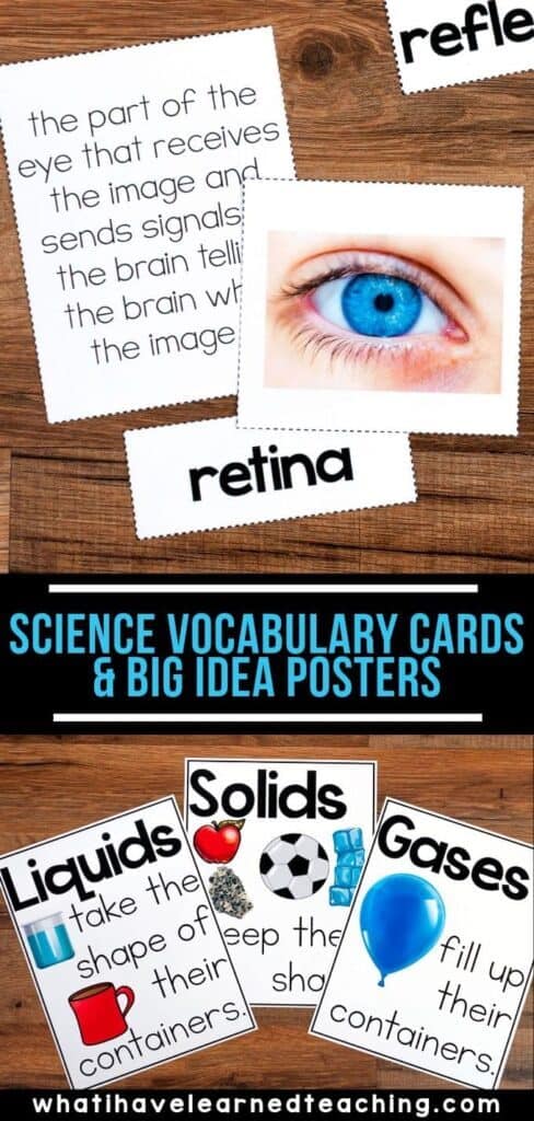 Science Vocabulary Cards & Big Idea Posters for Elementary Grades