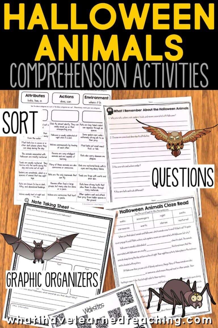 Halloween Animals Reading Passages & Comprehension Activities