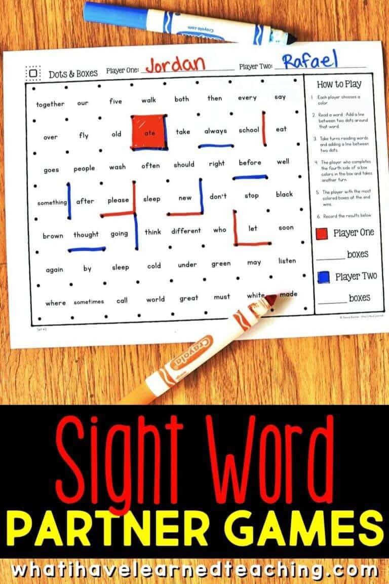 Sight Word Partner Games for High-Frequency Words