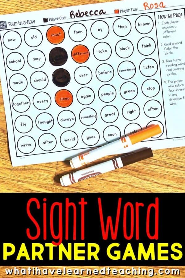 Sight Word Partner Games for High-Frequency Words