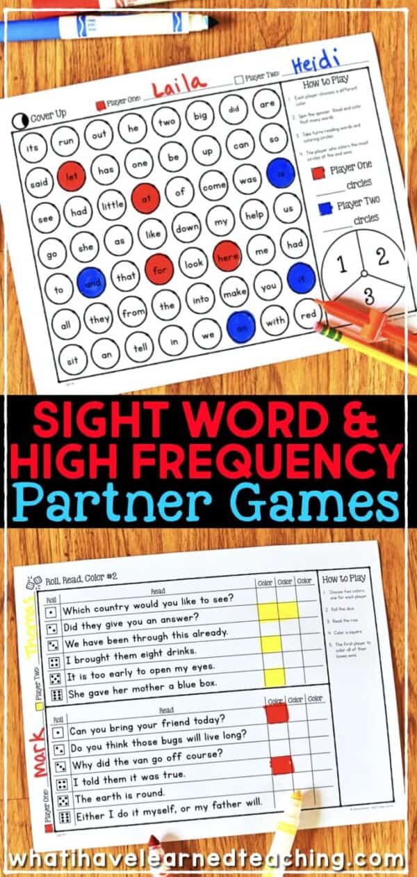 Sight Word Partner Games for High-Frequency Words