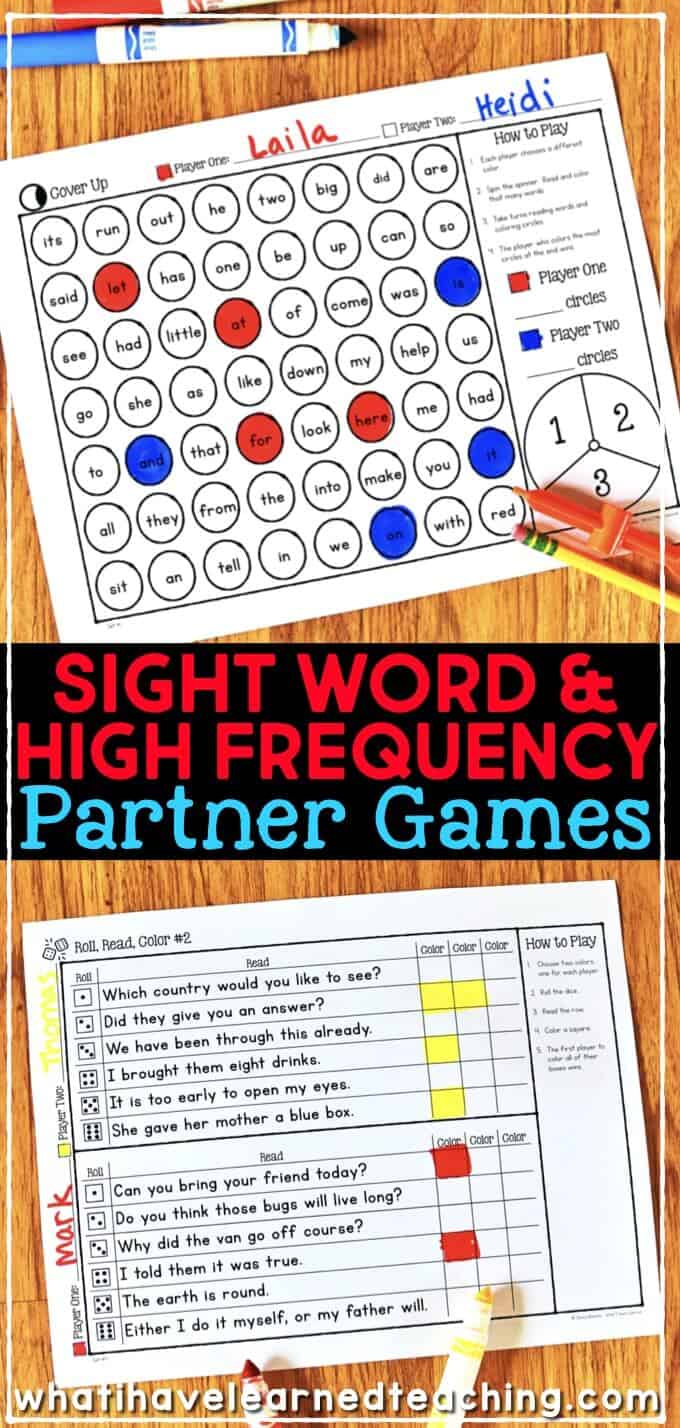 Sight Word Partner Games for High-Frequency Words
