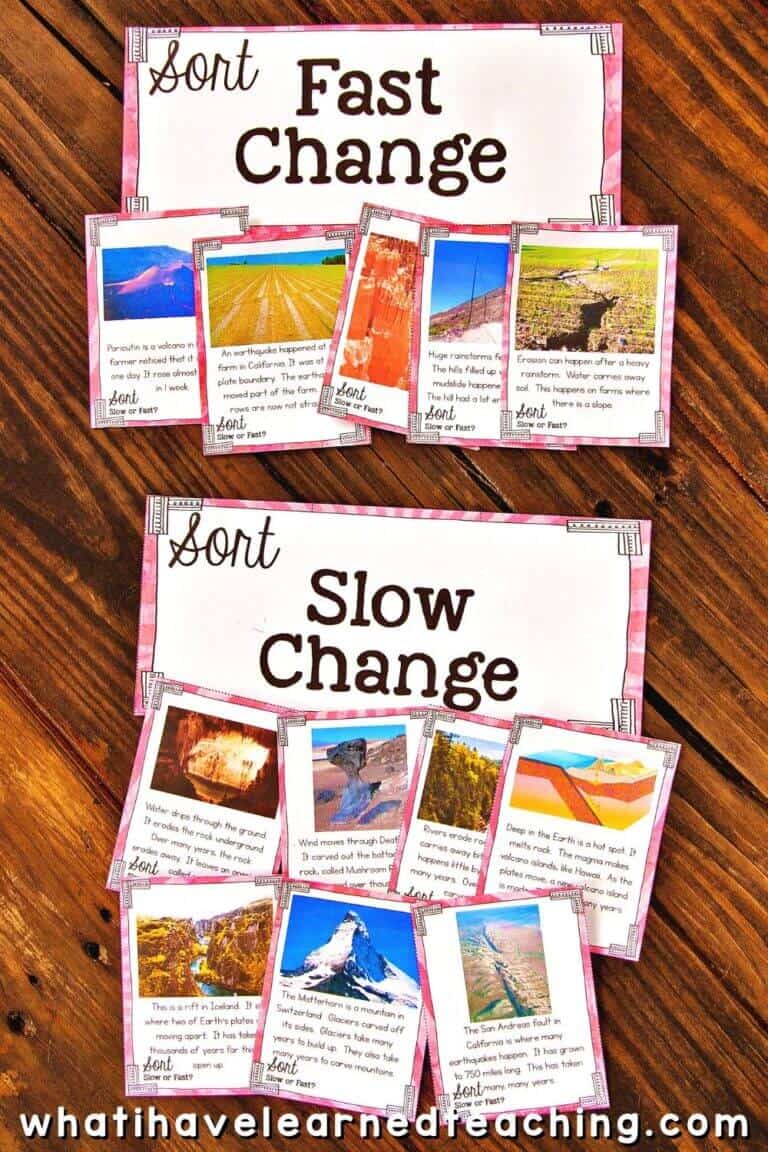 Slow and Fast Changes: Examples and 2nd Grade Science Sort