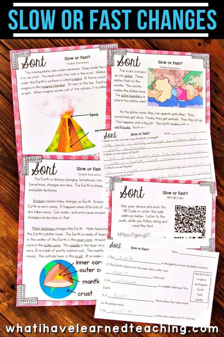 Slow and Fast Changes: Examples and 2nd Grade Science Sort