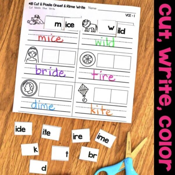 Long VCE Worksheets and Activities No-Prep Phonics Worksheets BUNDLE