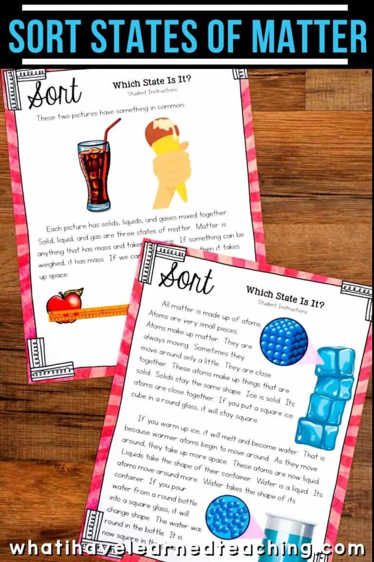 States of Matter Sort - Solid, Liquid, Gas Properties of Matter Sorting ...