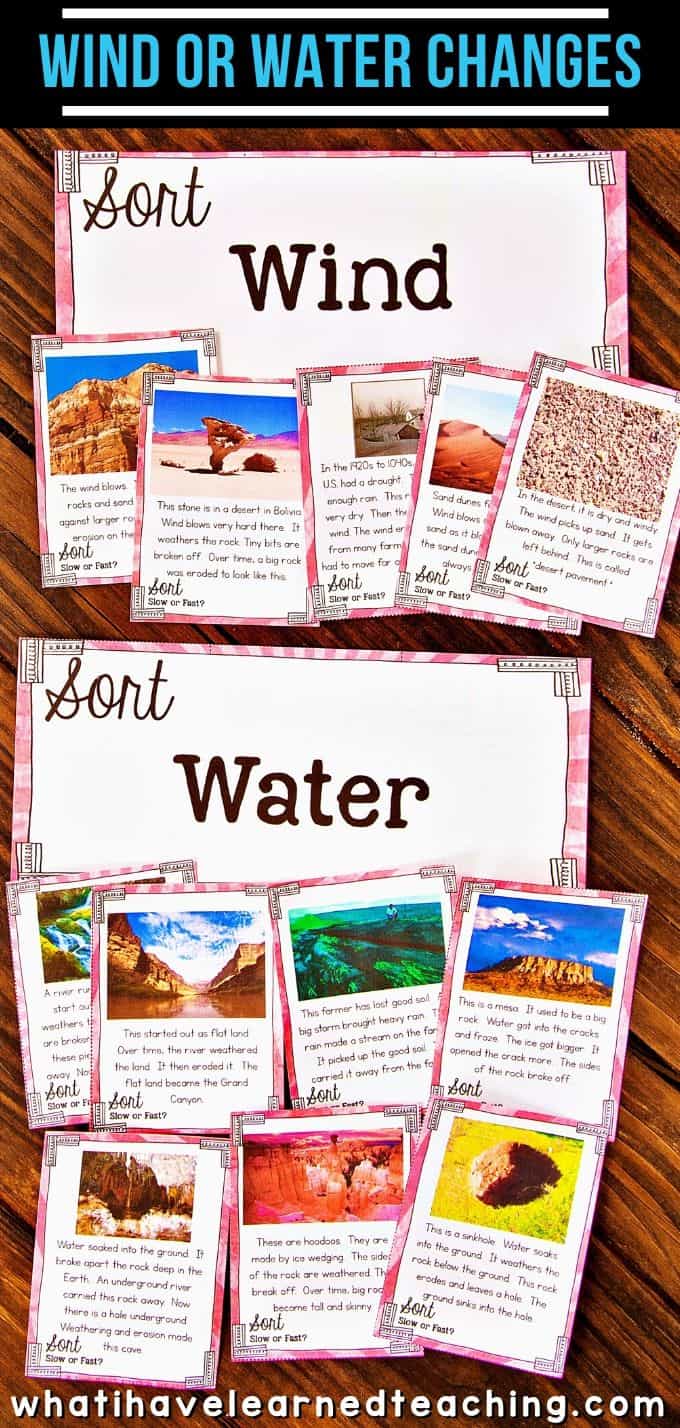 Wind or Water Erosion Sort - Weathering Science Activity