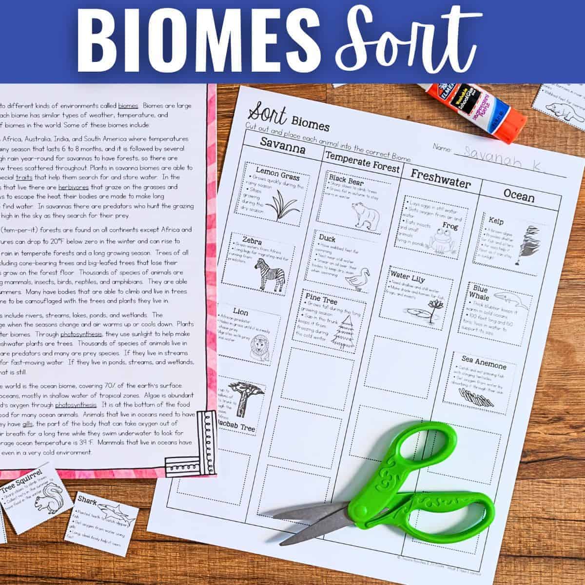 Sort Animals and Plants into Biomes