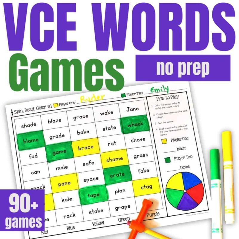 Two-Syllable Words Partner Phonics Games