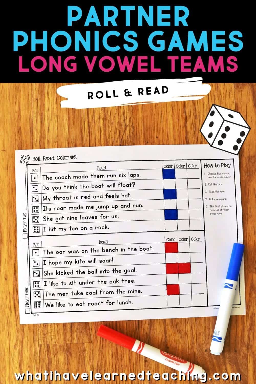 Long Vowel Team Games to Play with Partners