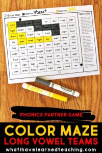 Long Vowel Team Games to Play with Partners