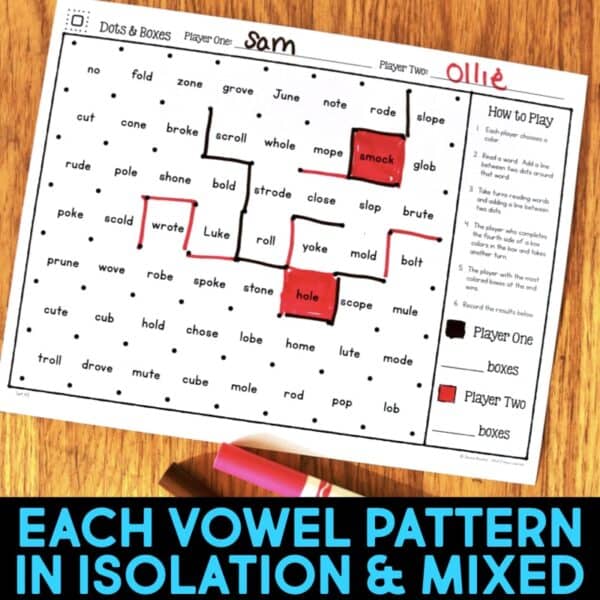 VCE Partner Games | Silent E & Long Vowel Phonics Activities for ...