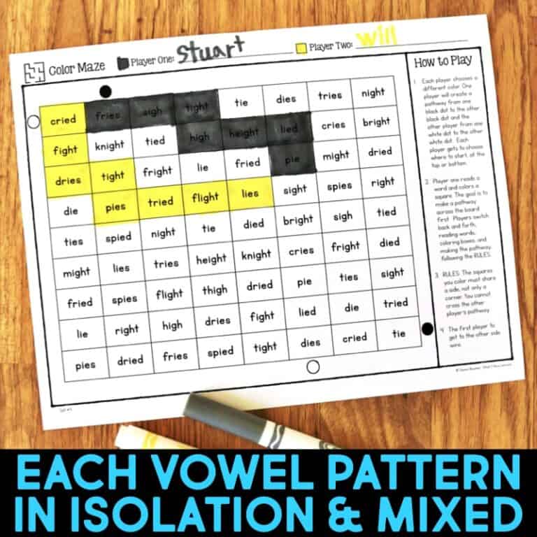 Phonics Partner Games for Long Vowel Teams