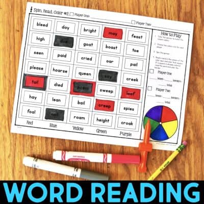 Long Vowel Team Phonics Games Partner Literacy Center