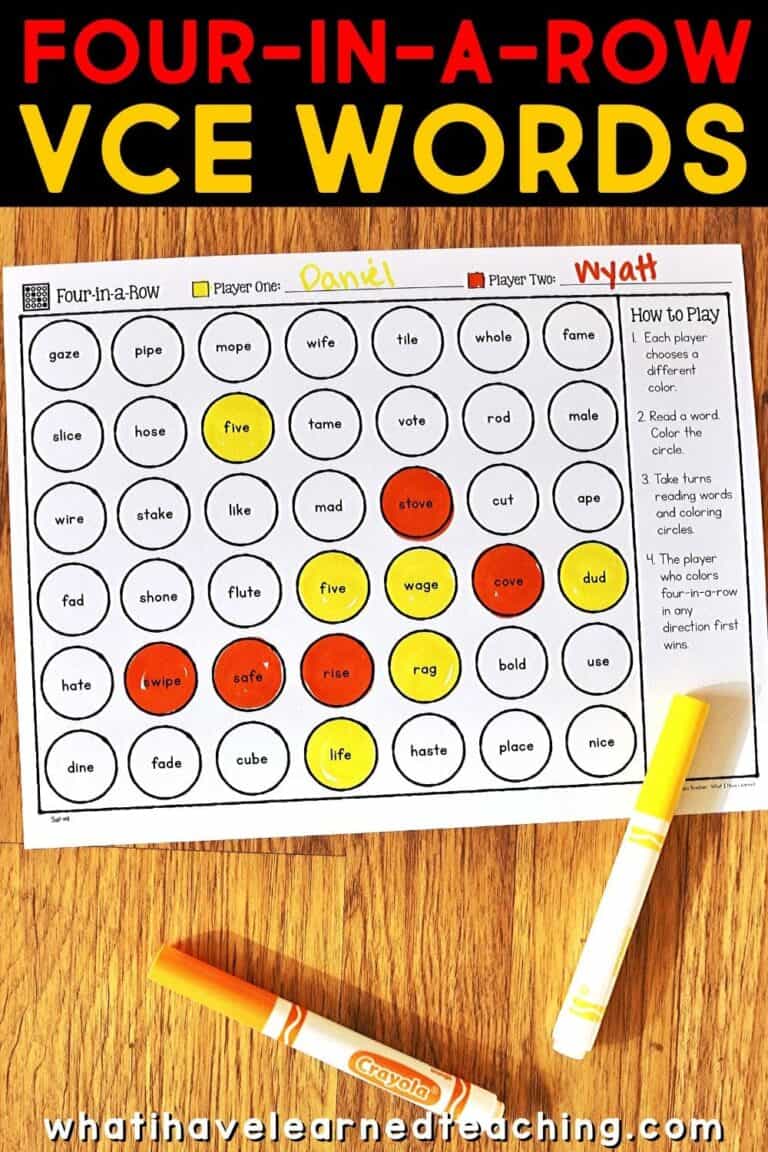 VCE Phonics Games to Play with Partners