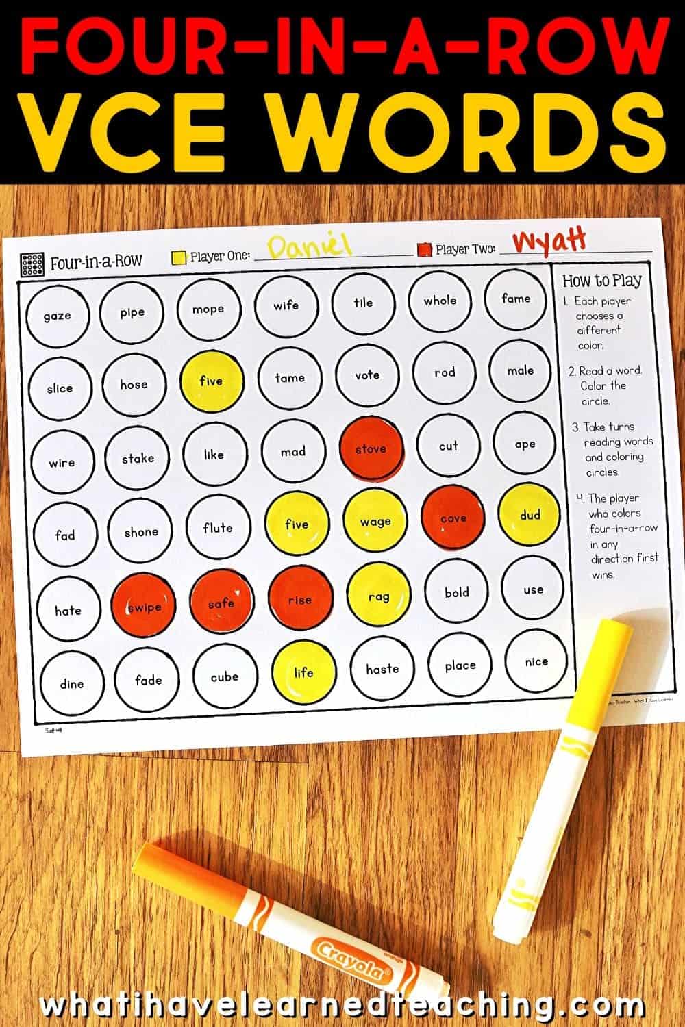 VCE Phonics Games to Play with Partners