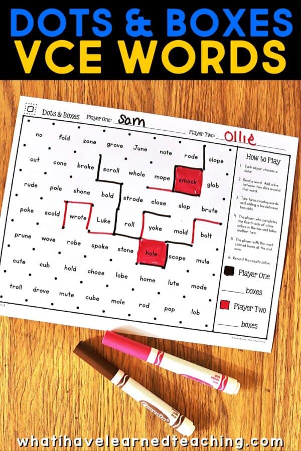 VCE Phonics Games to Play with Partners