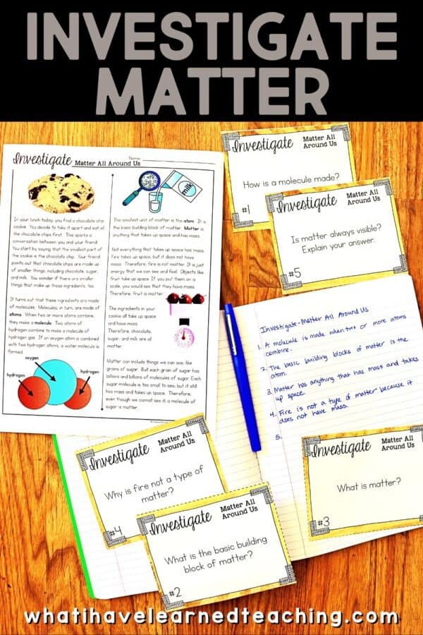 5th Grade Atoms and Molecules Science Stations | NGSS 5-PS1-1 Activities