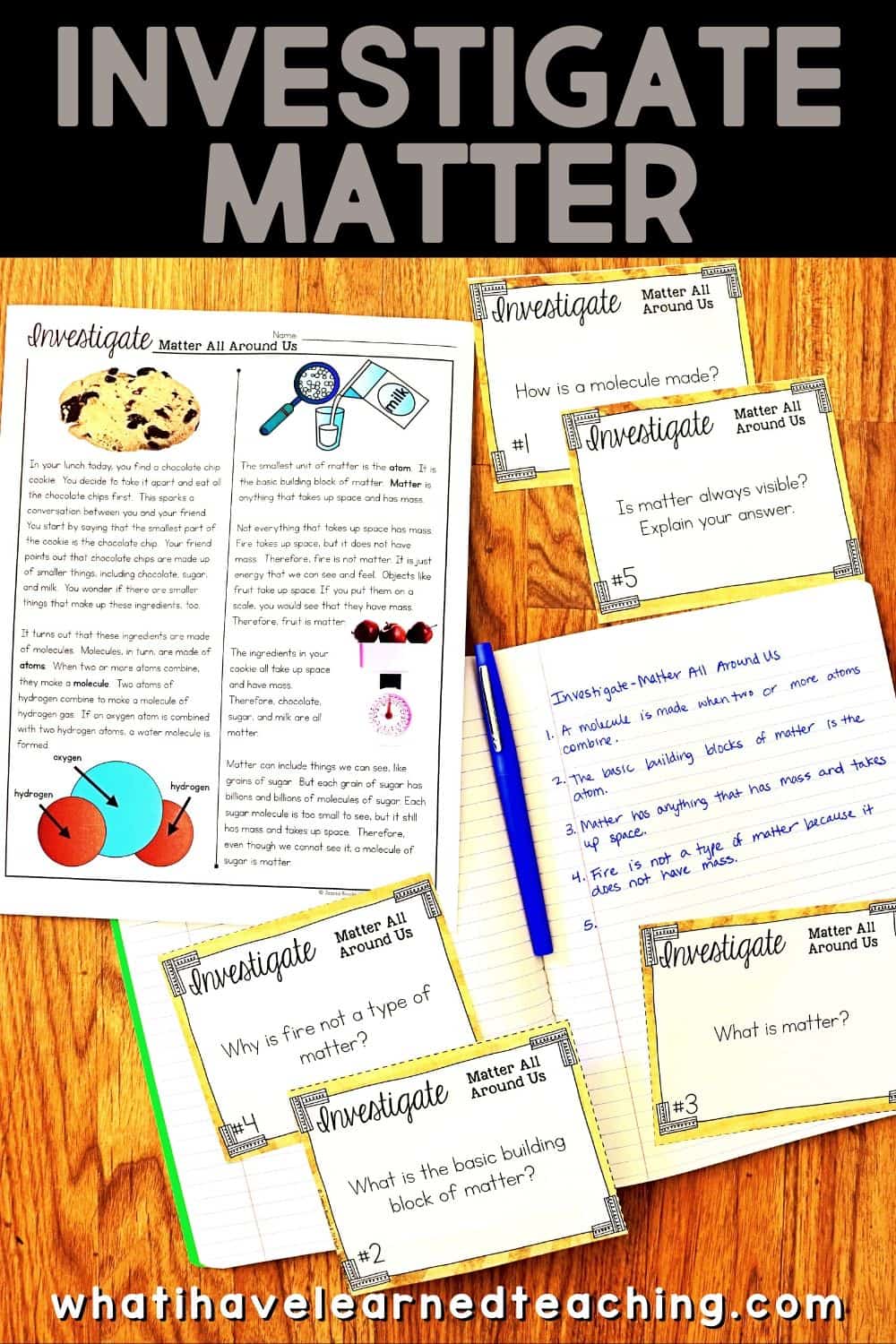 Atoms and Molecules Science Activities for 5th grade