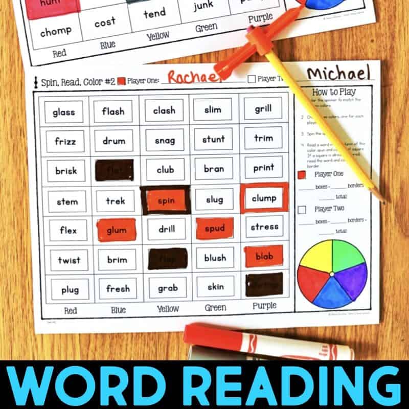 Phonics Partner Games for Words with Blends