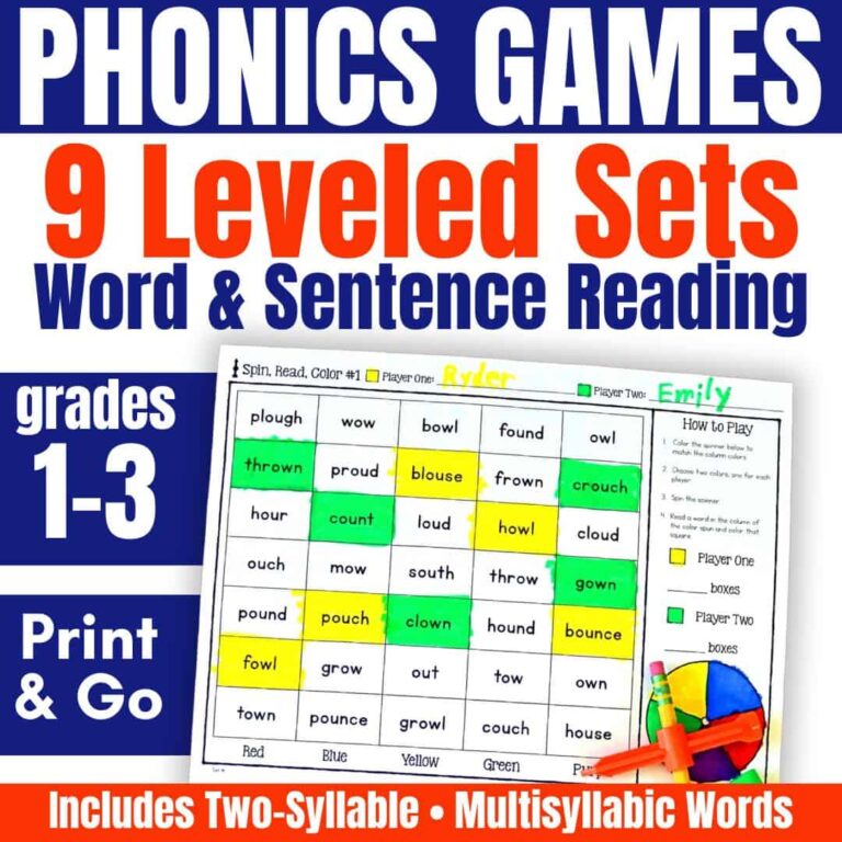 Long Vowel Team Games to Play with Partners