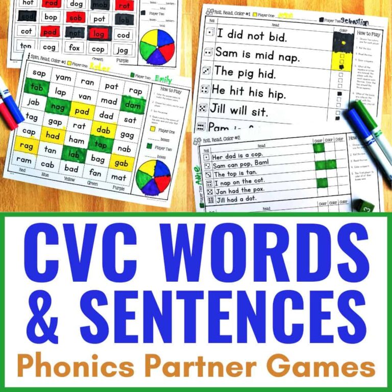 Free CVC Worksheets PDF for Kindergarten & Grade 1