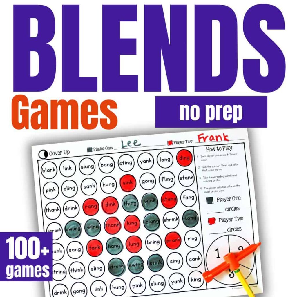 Blends Phonics Partner Games for Decoding Words and Sentences