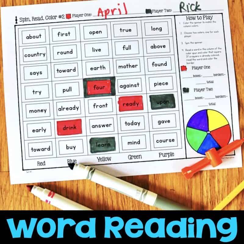 Sight Word Phonics Partner Games - High Frequency Words