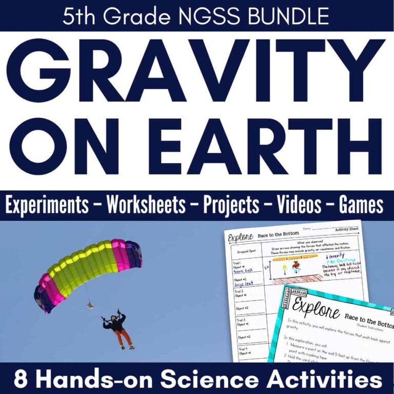 Gravity on Earth Science Stations: NGSS 5-PS2-1 Unit Bundle