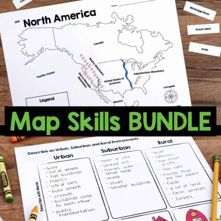 Map Skills Social Studies Unit for Second Grade