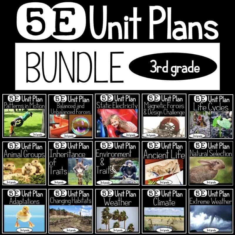5E Unit Plans for Third Grade BUNDLE