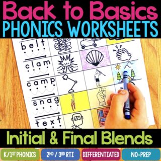 Initial & Final Blends No-Prep Phonics Worksheets